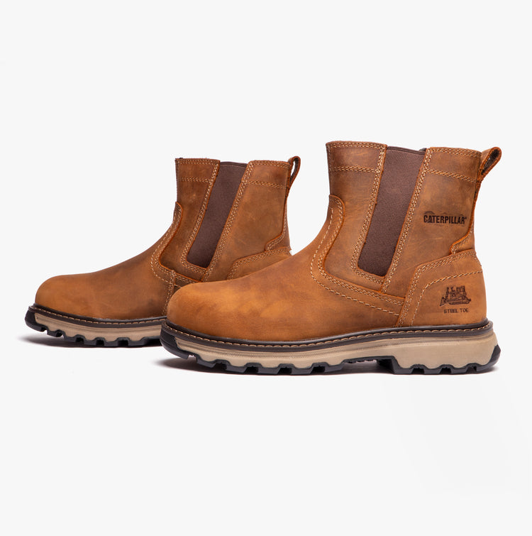 CAT PELTON Mens Dealer Safety Boots Beige | STB – STB.co.uk