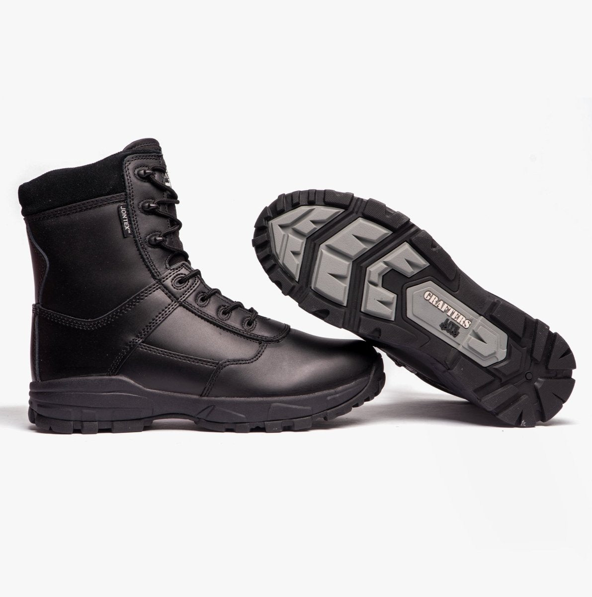 Grafters AMBUSH Unisex Leather Work Boots Black | STB – STB.co.uk